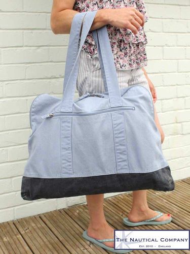 Large Canvas Beach Bag, Pale Blue - THE NAUTICAL COMPANY UK