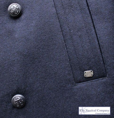 Authentic Men's Wool Peacoat/Reefer Jacket, Navy Blue